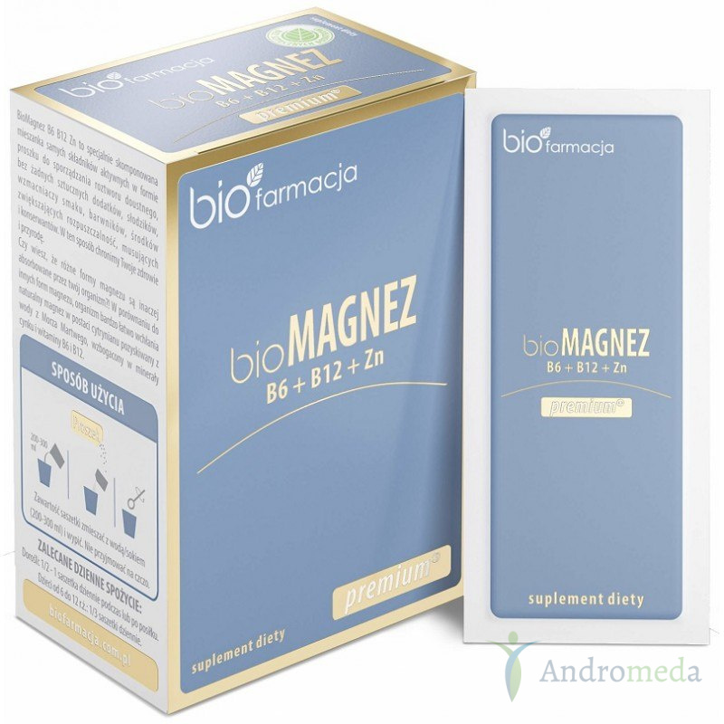 Bio Magnez premium z B6 B12 oraz Cynkiem - Bio sklep Andromeda